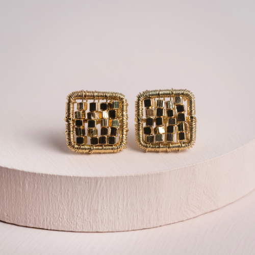 Shimmer Studs - gold - India – Threads Worldwide